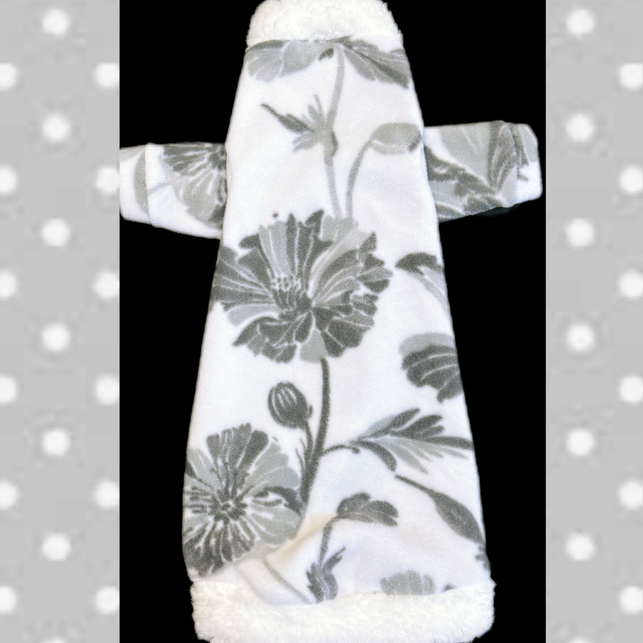 Long Sleeve White Floral Fleece with Sherpa Trim "Posh" – Nudie Patooties